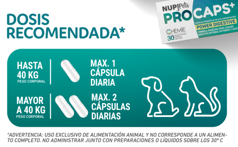 Garantizado Nup! Pets Pro Caps Power Digestive Sachet (2 Cápsulas ...