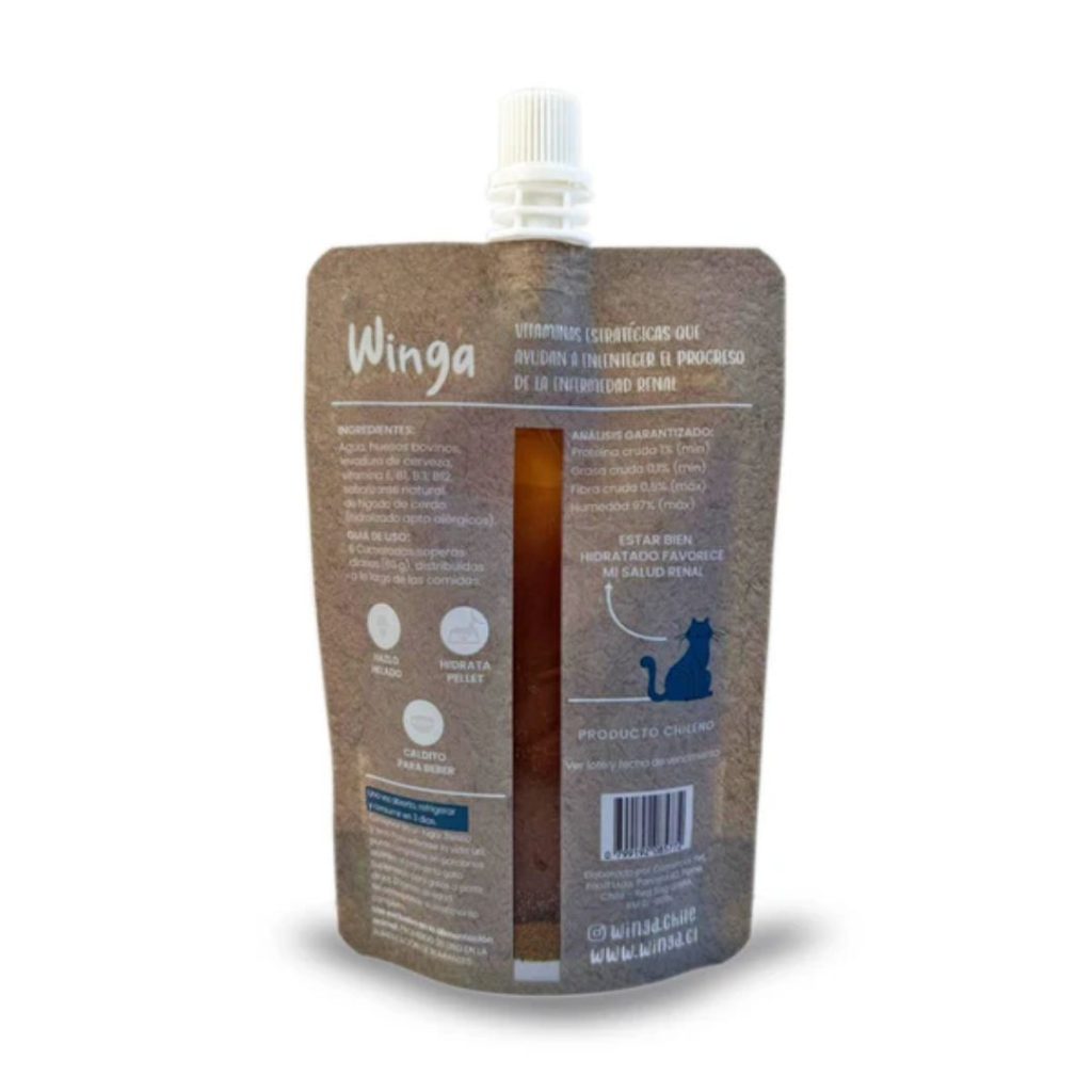 Pouche Caldo De Huesos Cuidado Renal Gato 180 Gr Winga